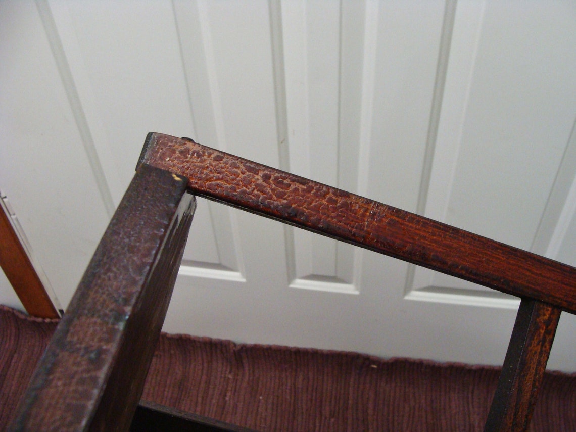 Vintage Mission Oak Tall Plant Stand With Shelf - Arts & Crafts Stand ...