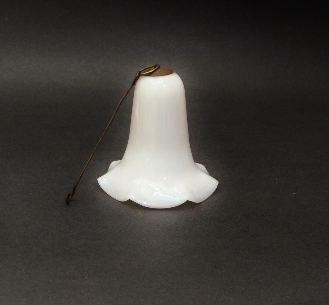 Vintage Antique White Glass Smoke Bell - Etsy