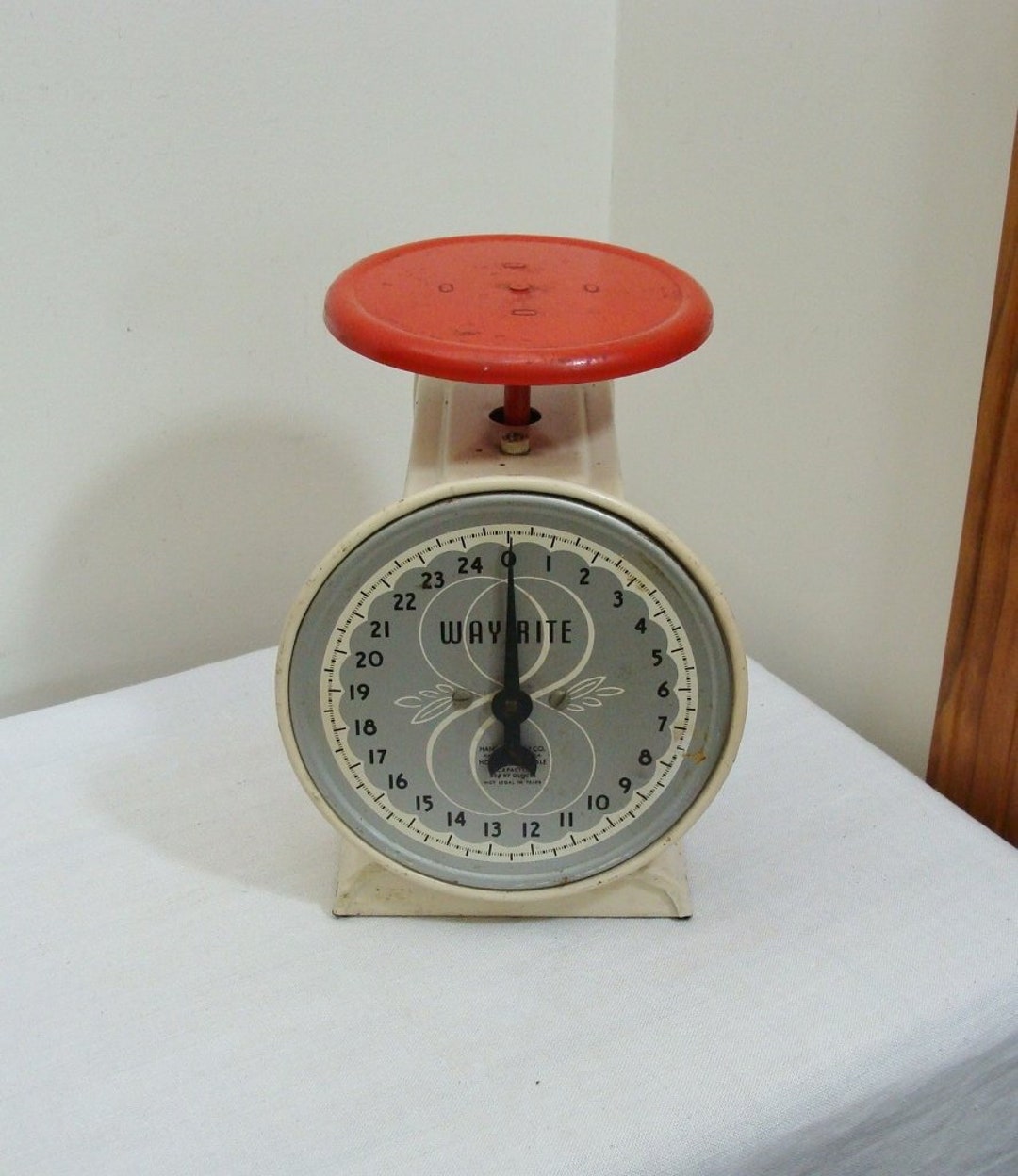 Vintage Way Rite Hanson Scale Red & White Kitchen Scale - Etsy