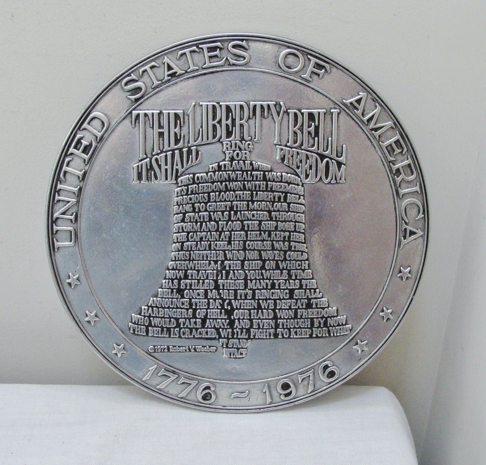 Vintage Wilton Armetale Bicentennial Liberty Bell Plaque or - Etsy