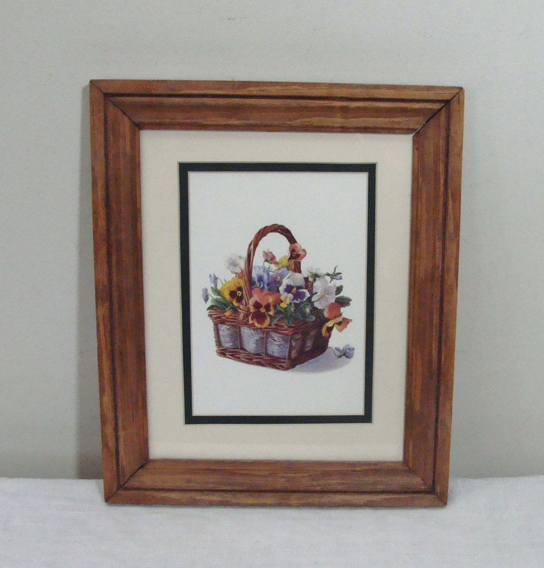 Vintage Pansy Print in Wood Frame - Etsy