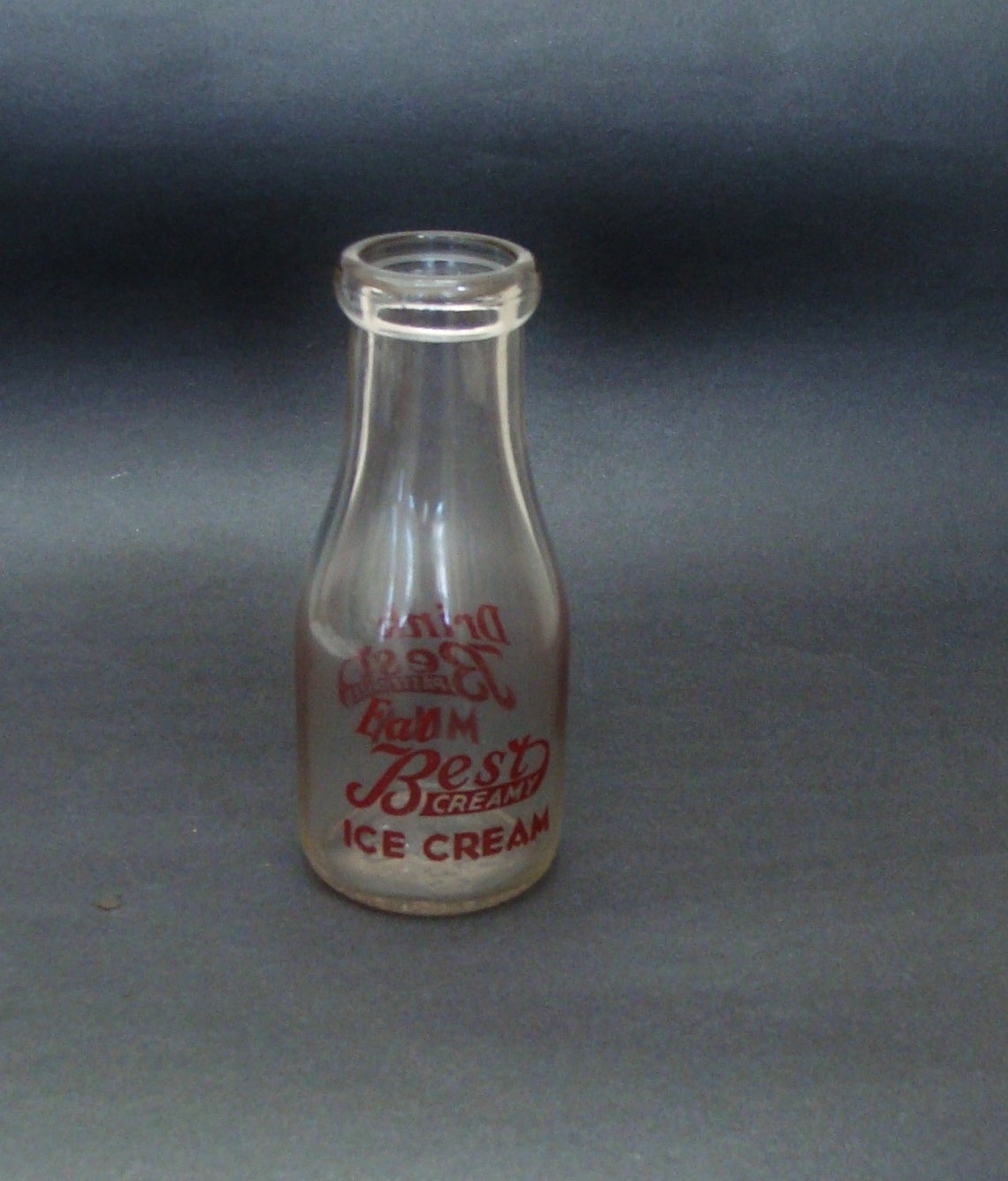 Vintage Pint Size Milk Bottle - Drink Best Milk & Eat Best Ice Cream - Etsy