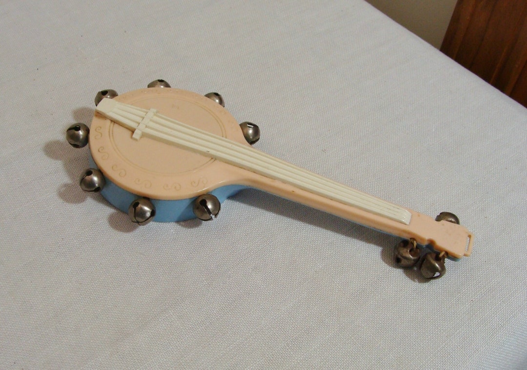Vintage Banjo Baby Rattle With Bells - Etsy