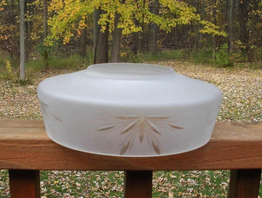 Vintage Frosted Etched Parlor Lamp Shade - Glass Lampshade - Etsy