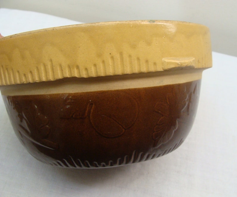 Vintage Stoneware Brown Leaf Bowl Cook-rite Cookware - Etsy