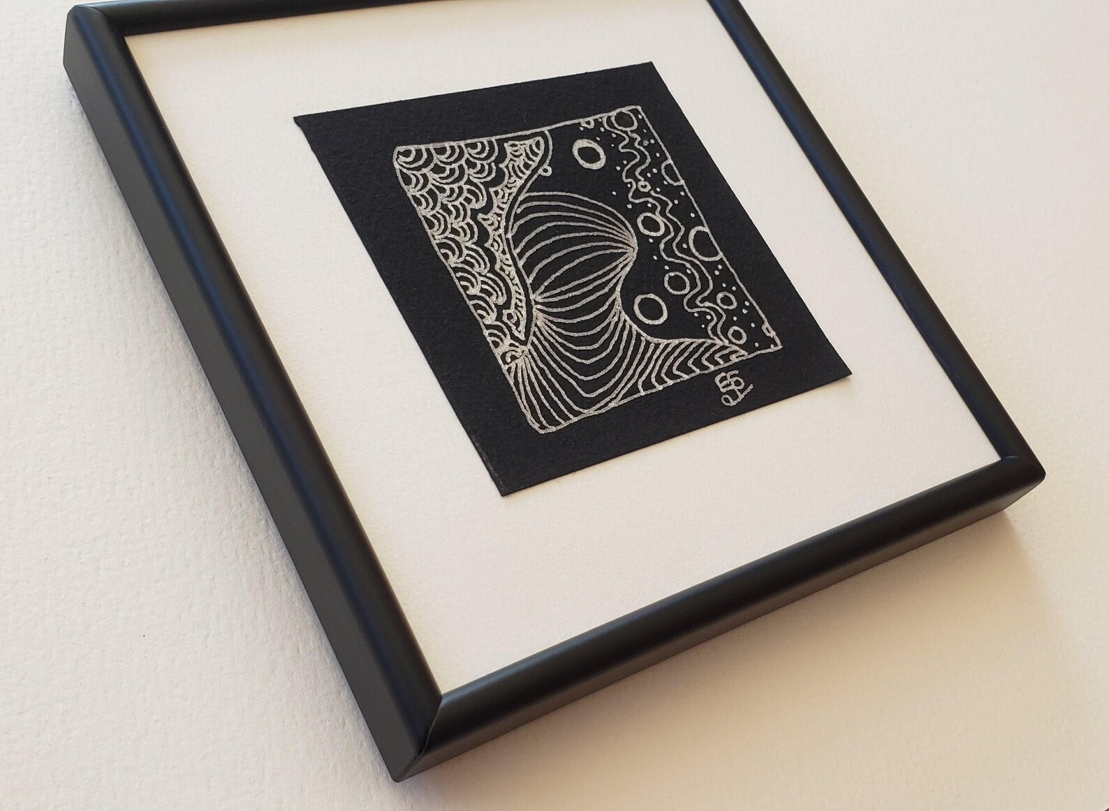 Visible Man Zentangle Inspired Art Archival White Ink on Black Art ...