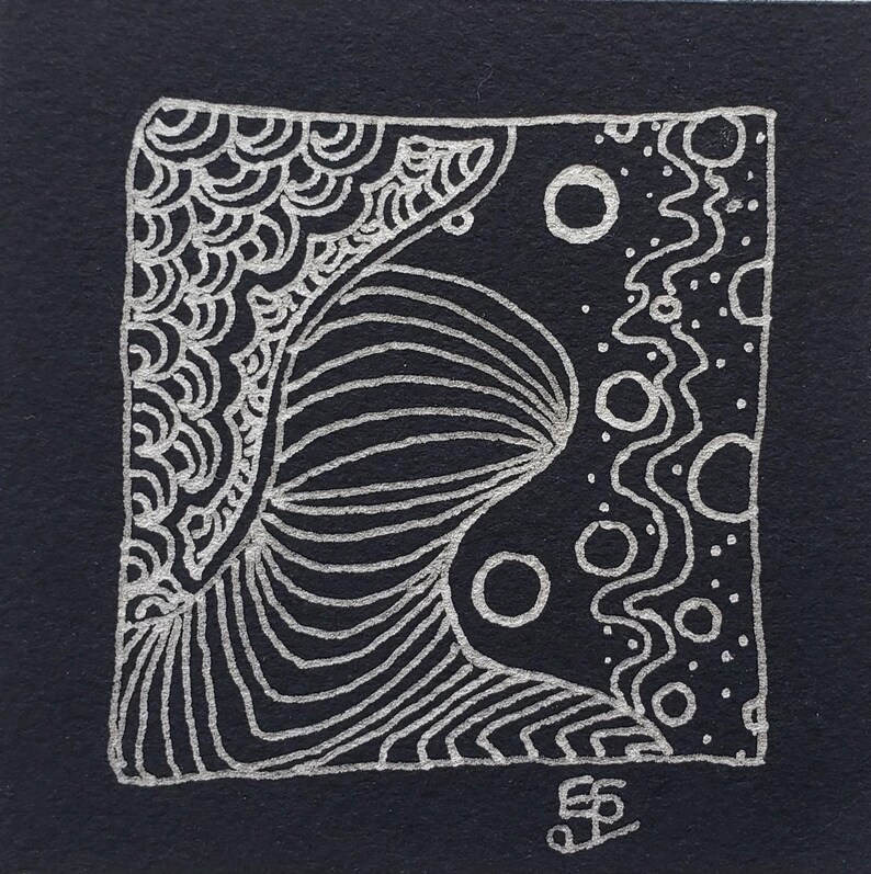 Visible Man Zentangle Inspired Art Archival White Ink on Black Art ...