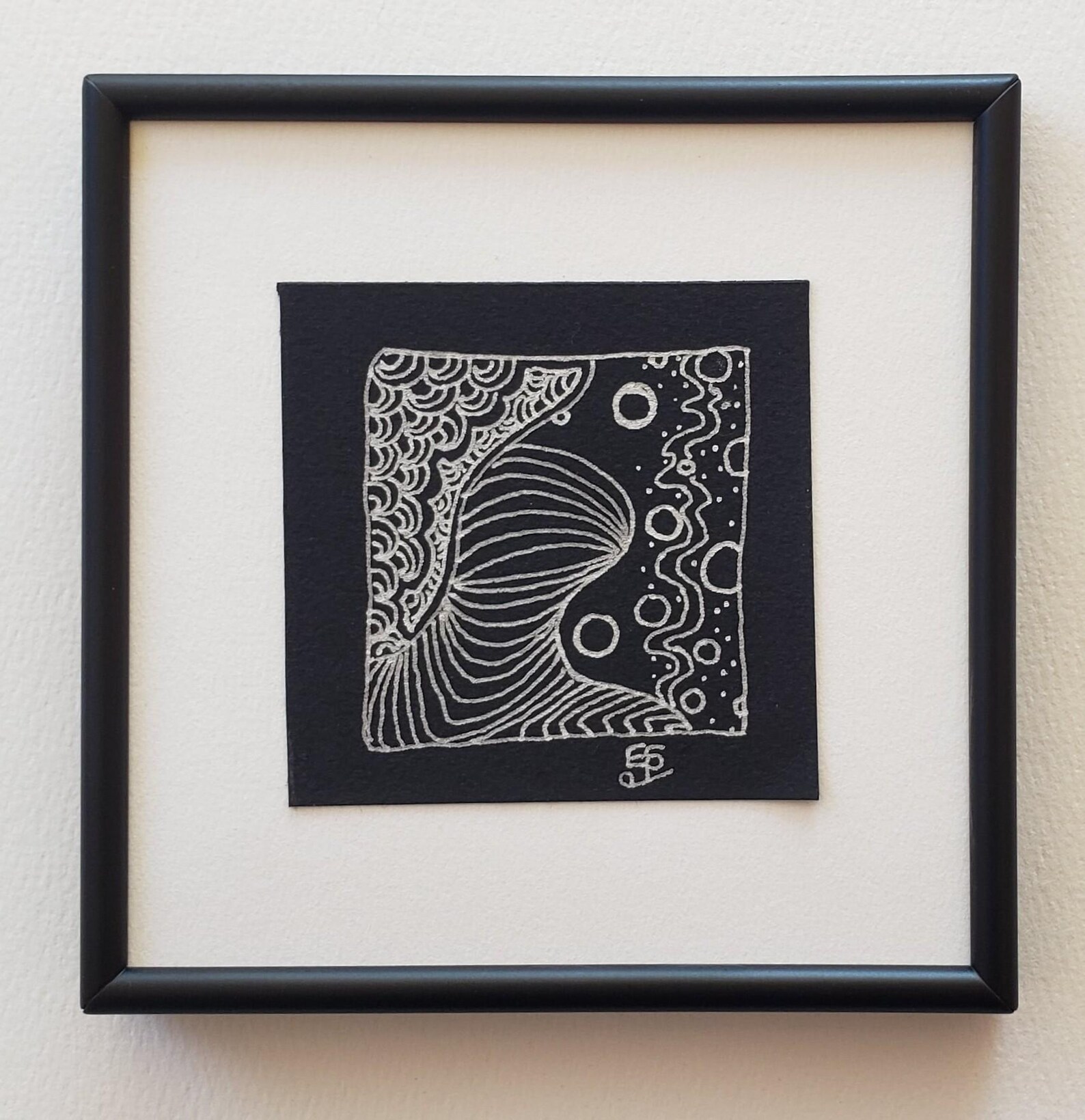 Visible Man Zentangle Inspired Art Archival White Ink on Black Art ...