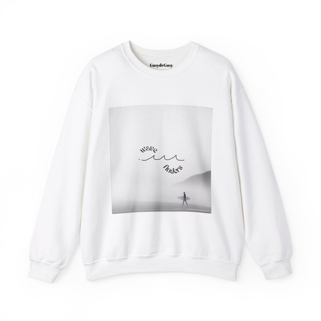 Surf Logo Sweatshirt, Ocean Graphic Jumper, Beach Minimalist Pullover ...
