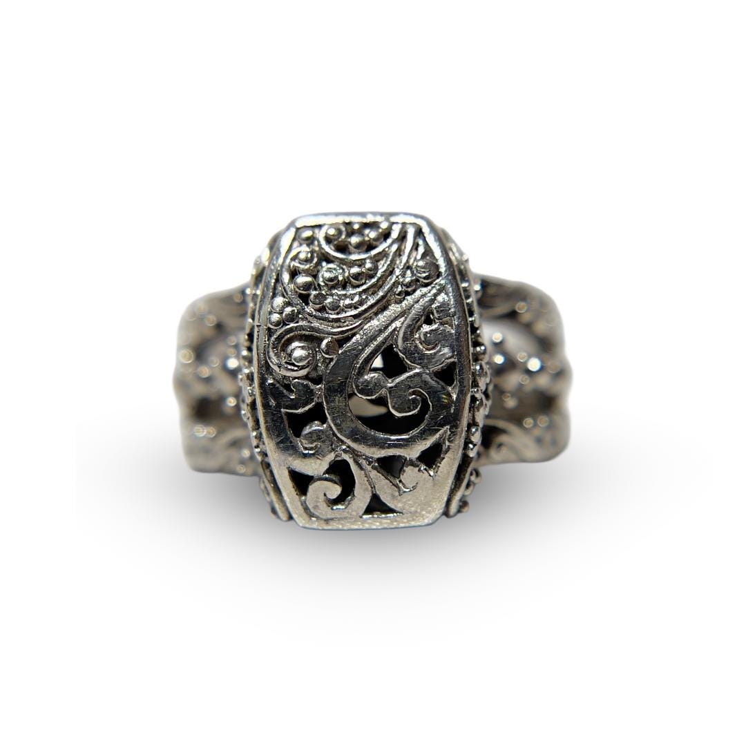 Sarda Sterling Silver Filigree Ring - Artisan Bali Jewelry, Size 7.5 - Etsy