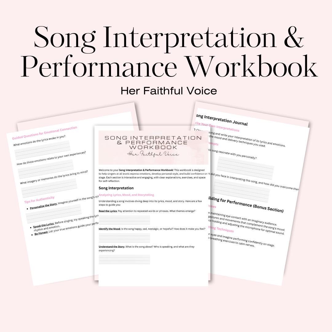 Song Interpretation & Performance Workbook - Etsy