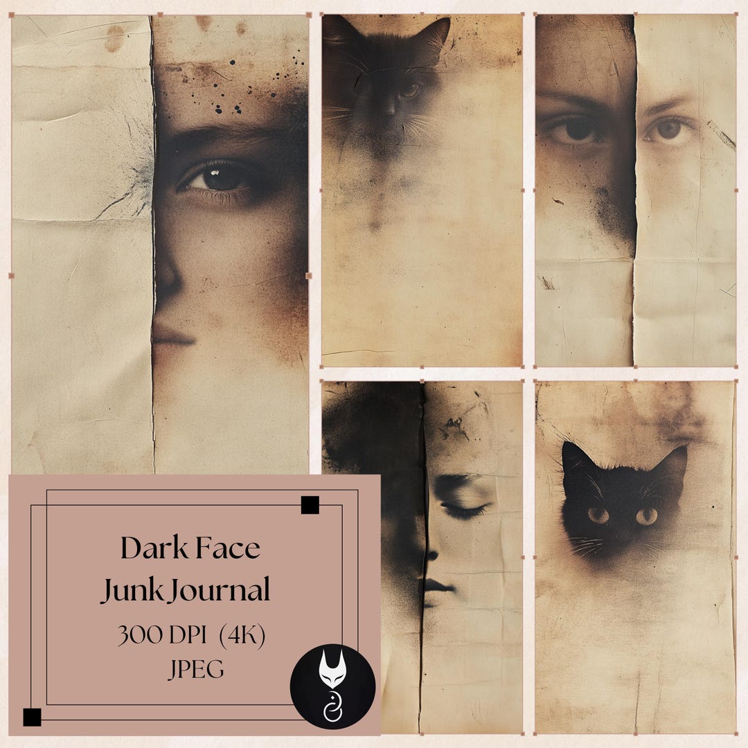 Junk Journal Spooky Horror, Digital Paper, Dark Journal Paper, Digital ...