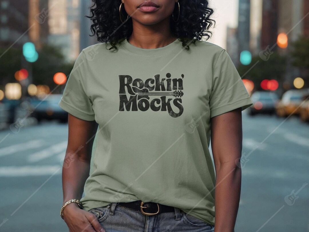 Sage Shirt Mockup, Urban Woman, African American, Bella 3001 City Black ...