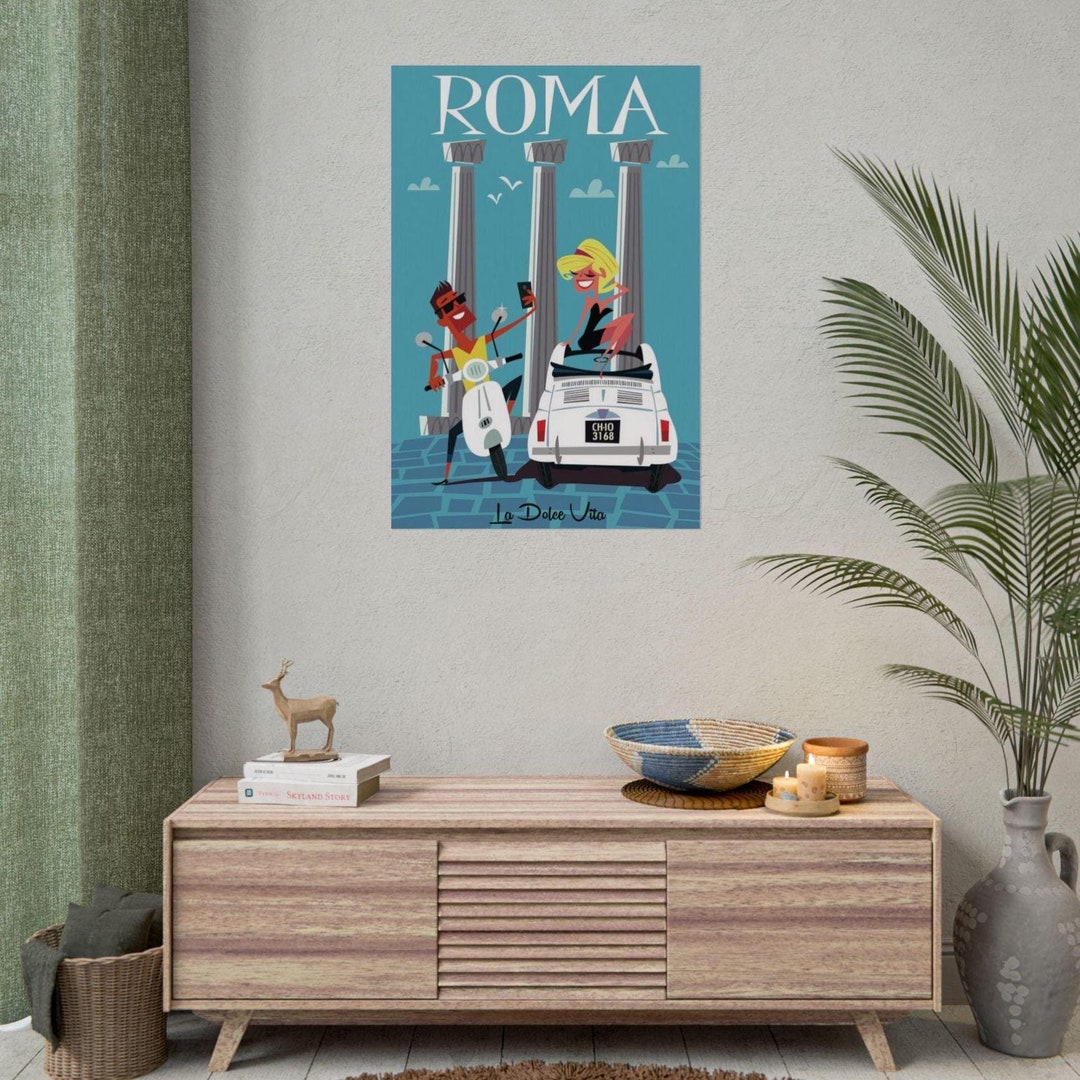 Roma Travel Poster/roma Wall Art/aesthetic Wall Decor/print Wall Decor ...