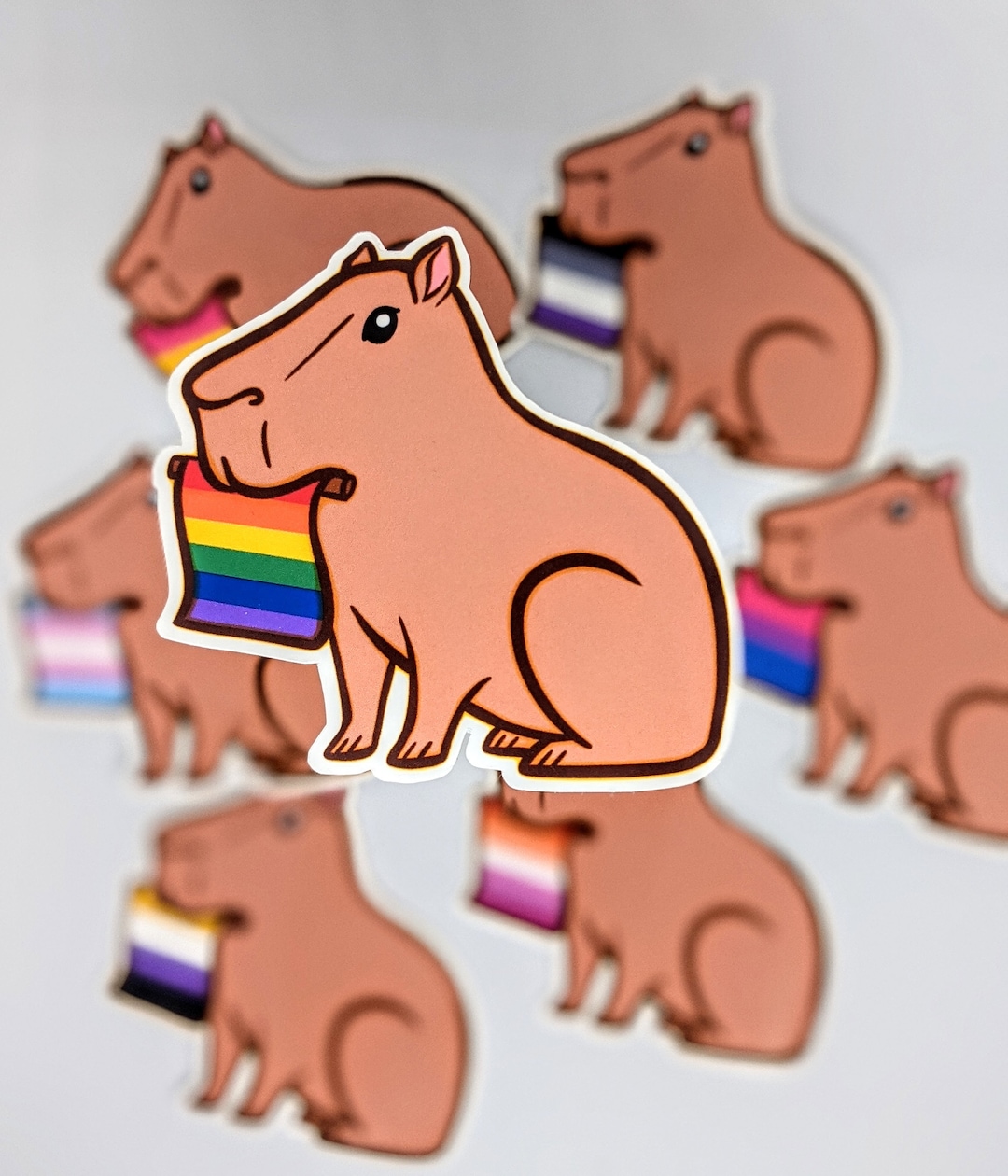 LGBTQ Pride Capybara Waterproof Stickers - Etsy