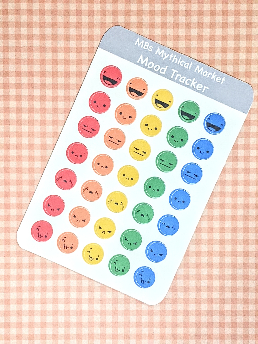 Emoji Mood Tracker Sticker Set Sheet Planner Kawaii Vinyl Gift - Etsy ...