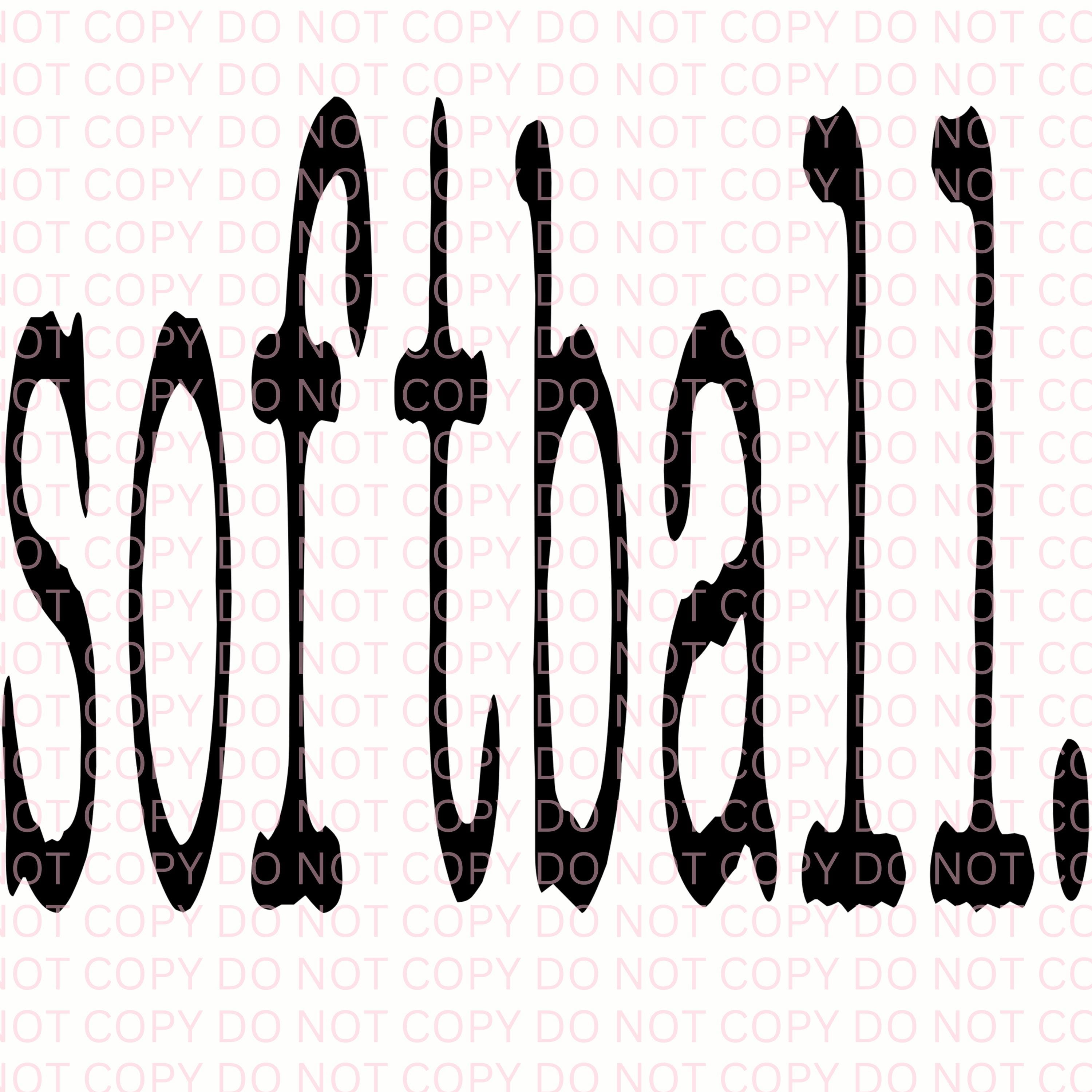 Softball Typography PNG, Digital Download, Distressed Sport Design ...