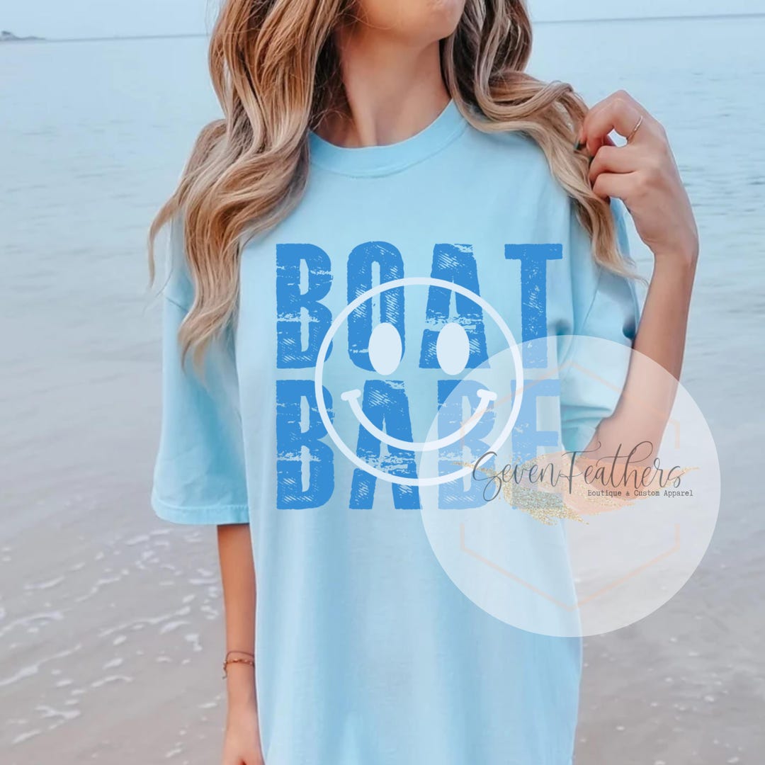 Boat Babe Smiley Face PNG | Lake Life Digital Design for DTF ...