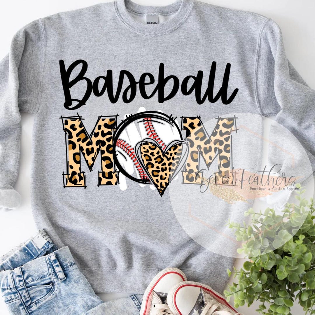 Leopard Baseball Mom PNG, Baseball Mom Digital Design, Sports Mom DTF ...