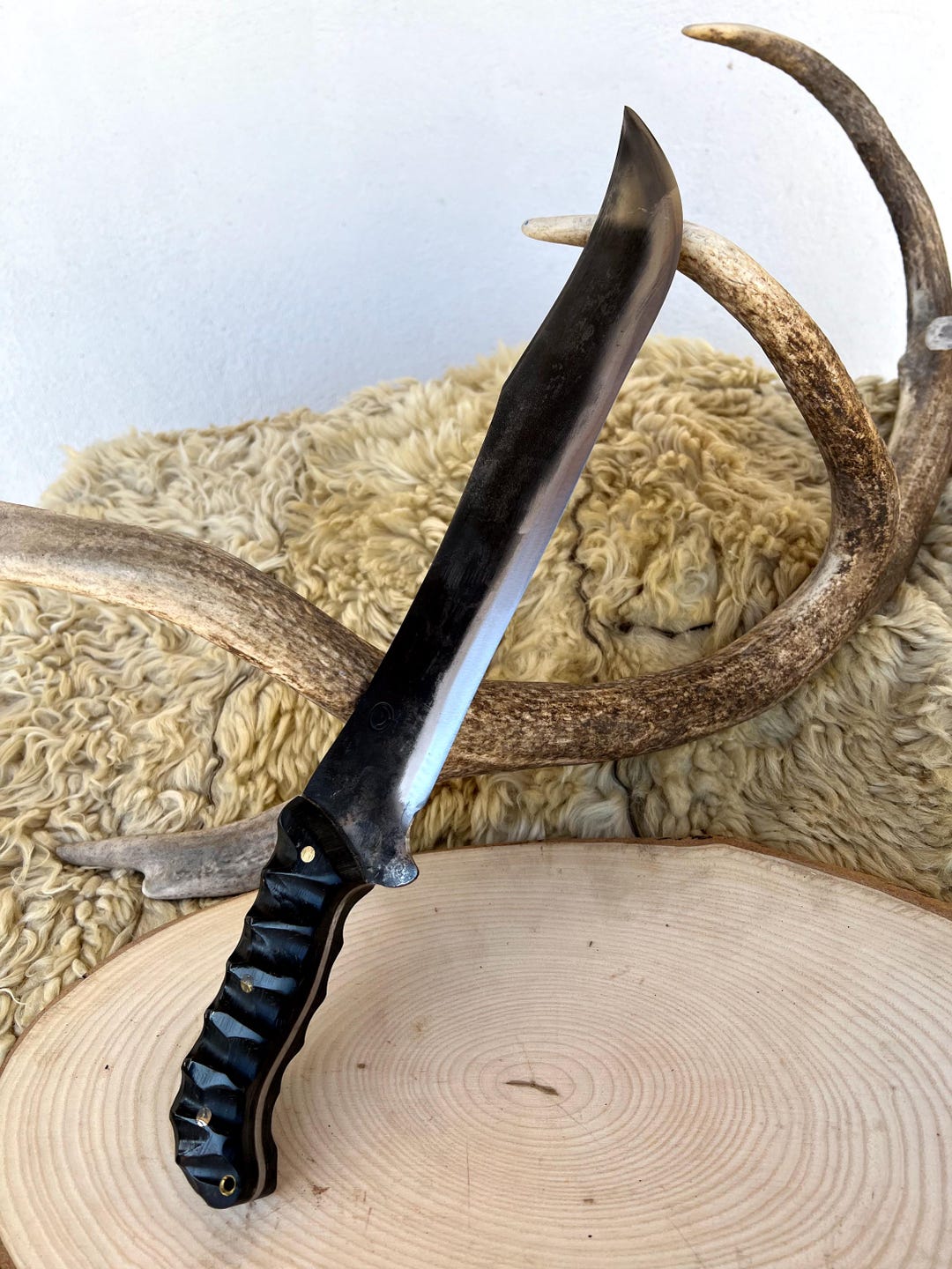 Hand Forged Unique Machete, 52100 Carbon Steel Custom Knife With ...