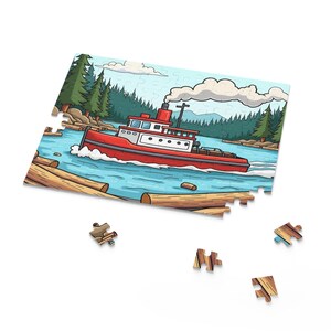 Red Tugboat Puzzle - Etsy