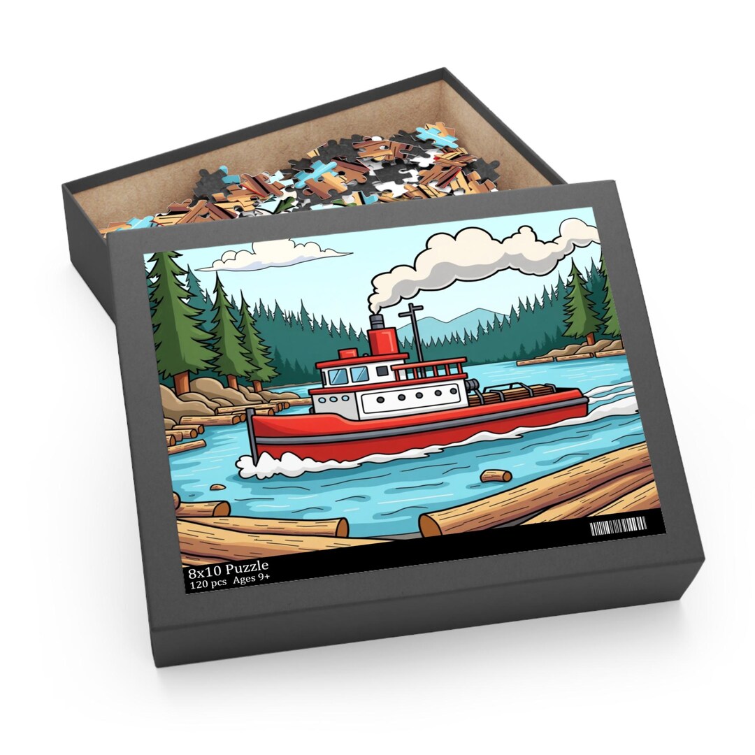 Red Tugboat Puzzle - Etsy