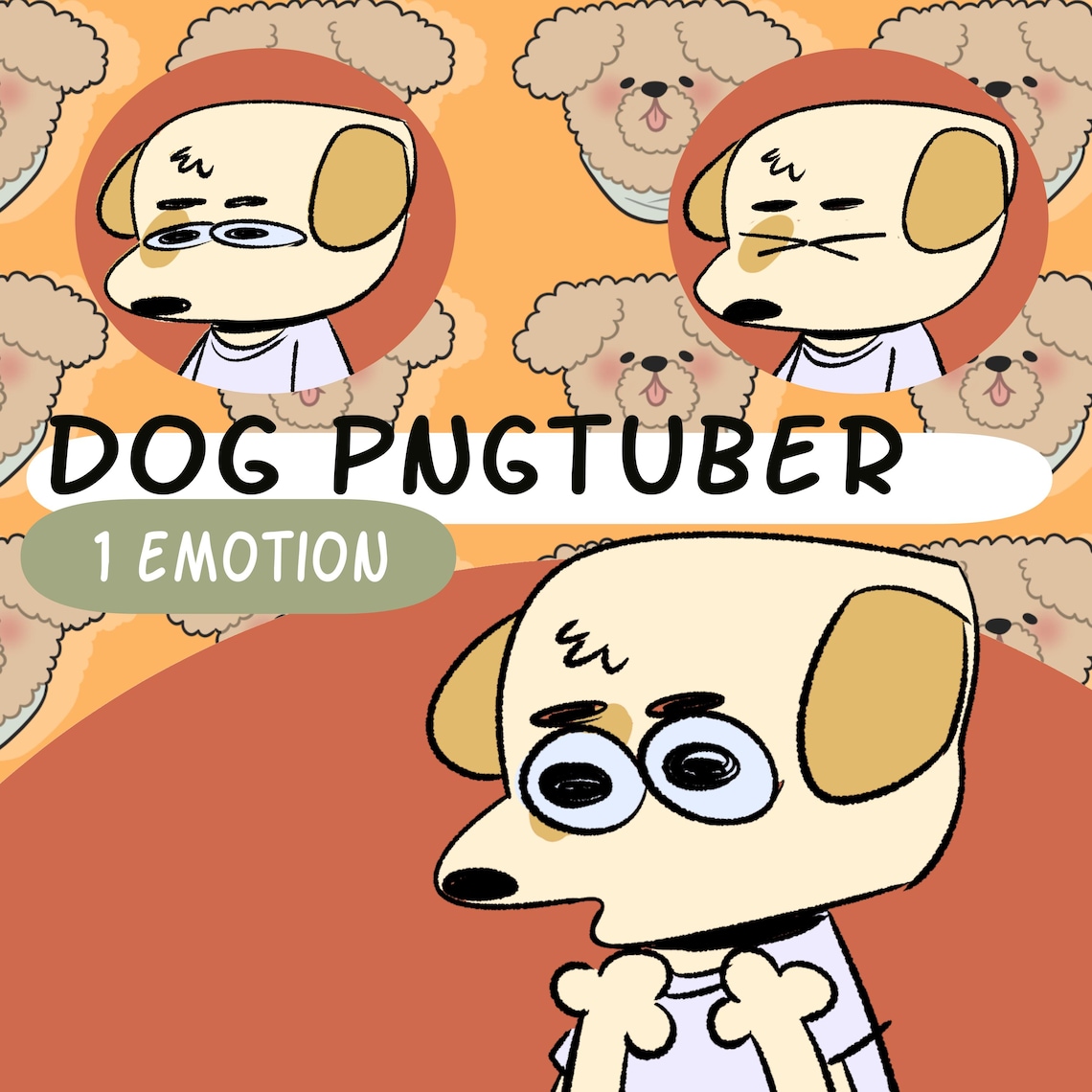 Cute Dog Chibi Pngtuber Model, Premade Vtuber Asset (instant Download ...