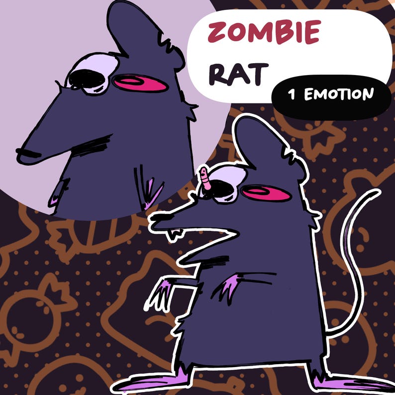 Zombie Rat Pngtuber - Halloween Special - Etsy