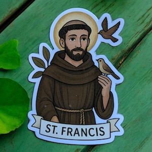 St. Francis of Assisi Sticker – Catholic Saint Decal, Nature & Animals ...