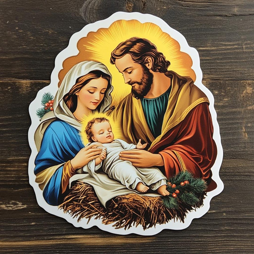 Holy Family Nativity Sticker: Catholic Christmas Vinyl Decal - Etsy