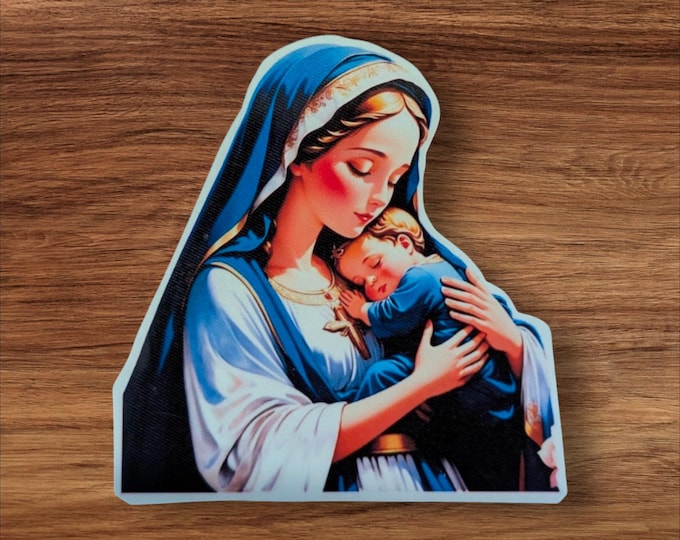 Mary Dancing & Singing With Jesus Vinyl Sticker, Catholic Gift - Etsy