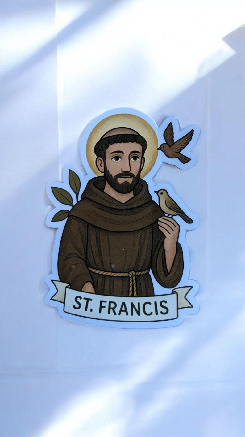 St. Francis of Assisi Sticker – Catholic Saint Decal, Nature & Animals ...
