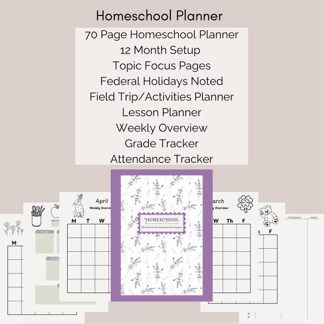Homeschool Planner, Homeschooling, 12 Month Homeschooling Planner ...