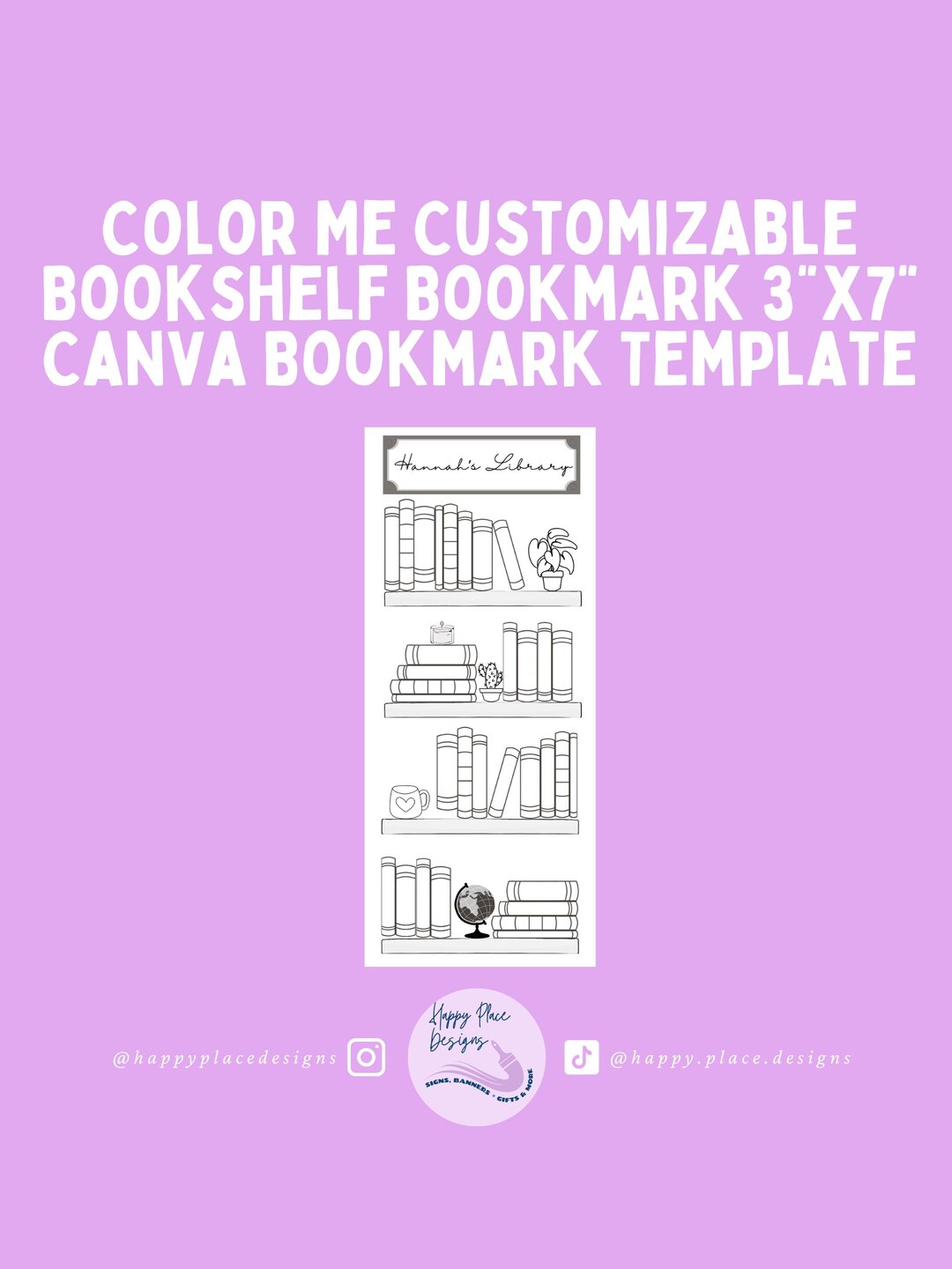 Editable Bookshelf Bookmark: Reading Tracker, Coloring Template ...