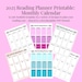Set of 6 Templates, 2025 Reading Planner Printable, Monthly Calendar ...