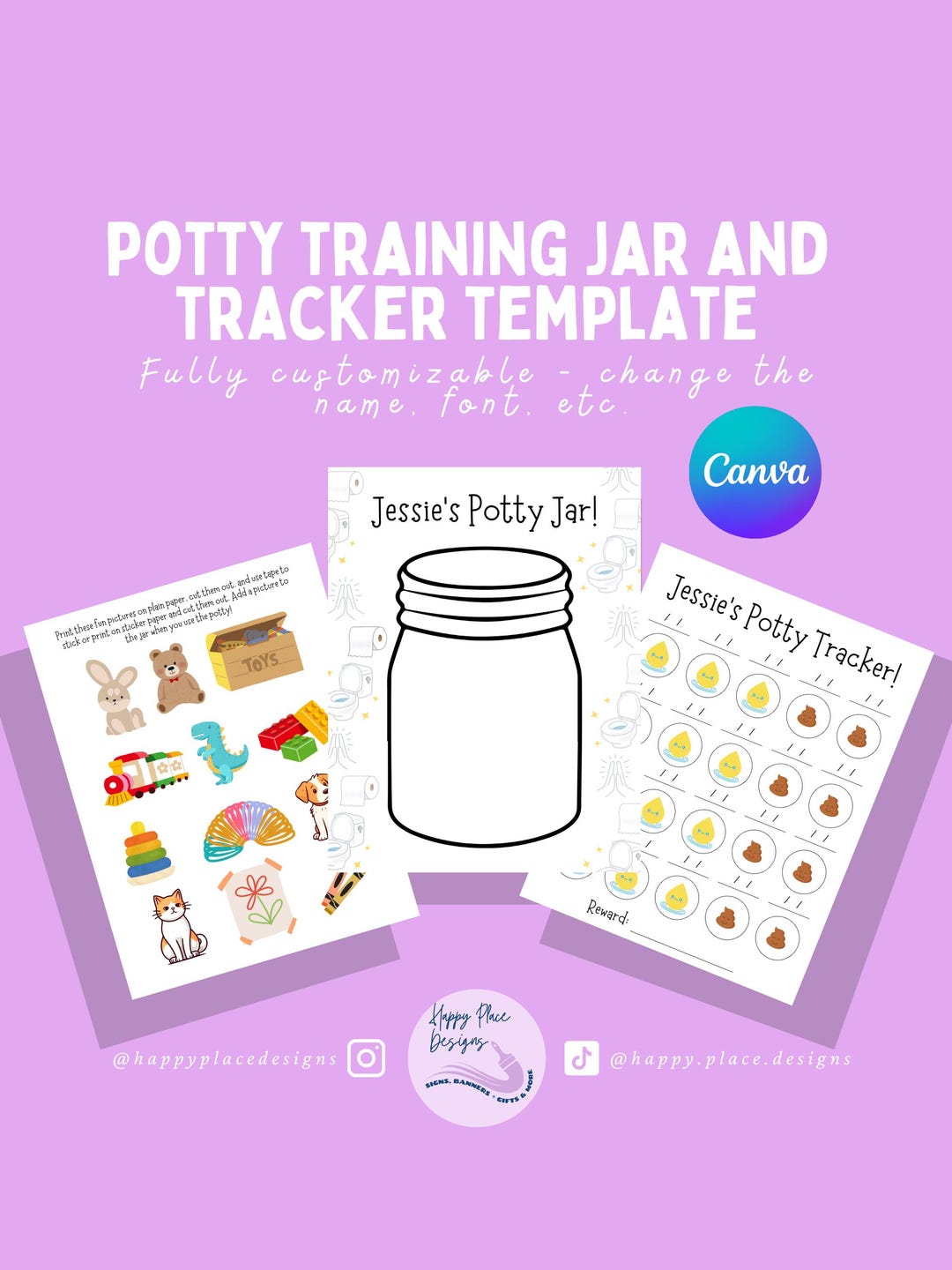 Potty Training Jar & Tracker Template – Printable Reward Chart for ...