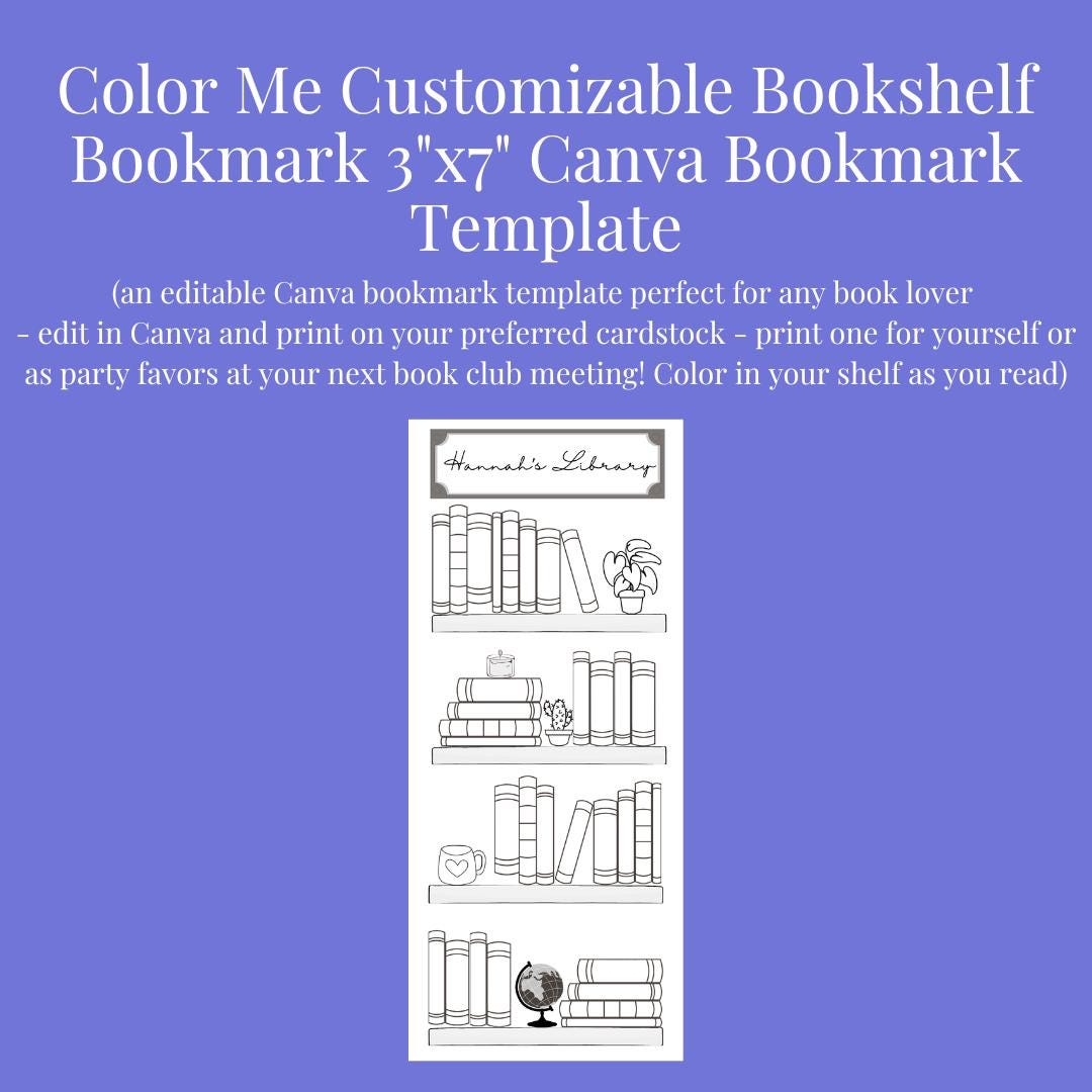 Printable Bookshelf Bookmark, Reading Tracker, Coloring Bookmarks ...