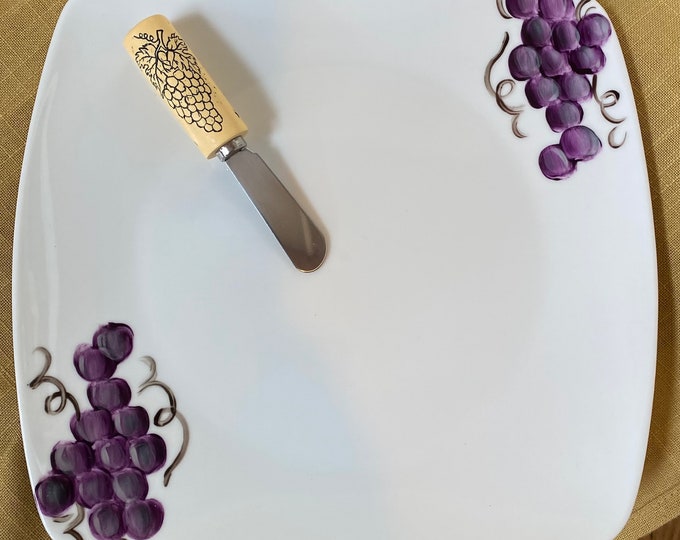 Hand Painted Grapes Serving Plate - Etsy