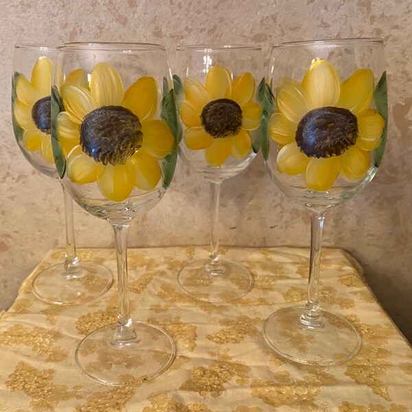 Sunflower Glasses - Etsy