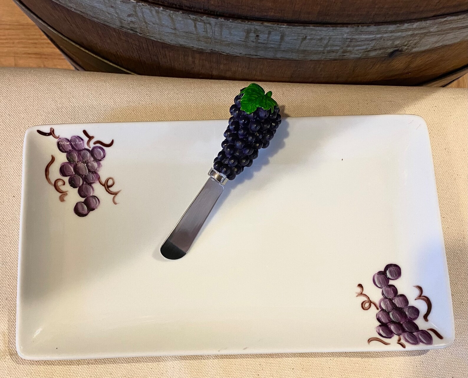 Hand Painted Grapes Serving Plate - Etsy