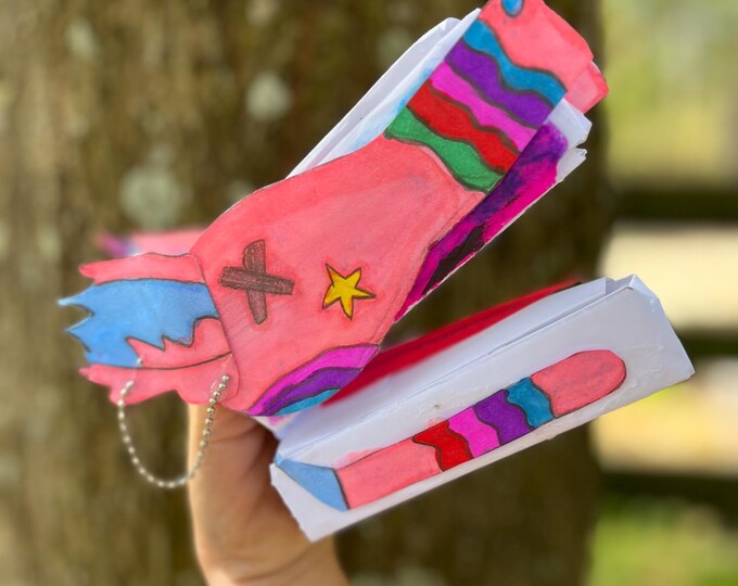 Paper Puppet Dragon( Pink Dragon With Rainbows) - Etsy