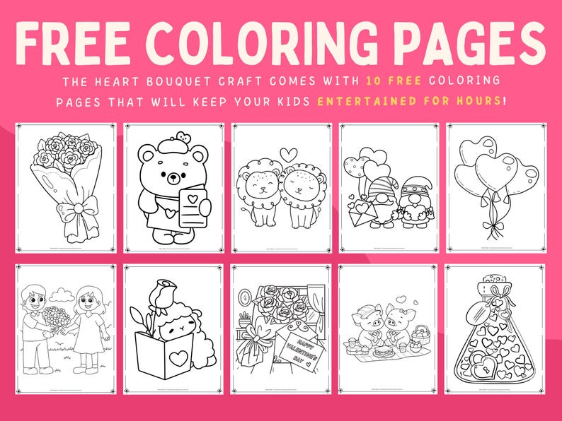 Heart Bouquet Activity, Montessori Valentine's Day Printable Heart ...