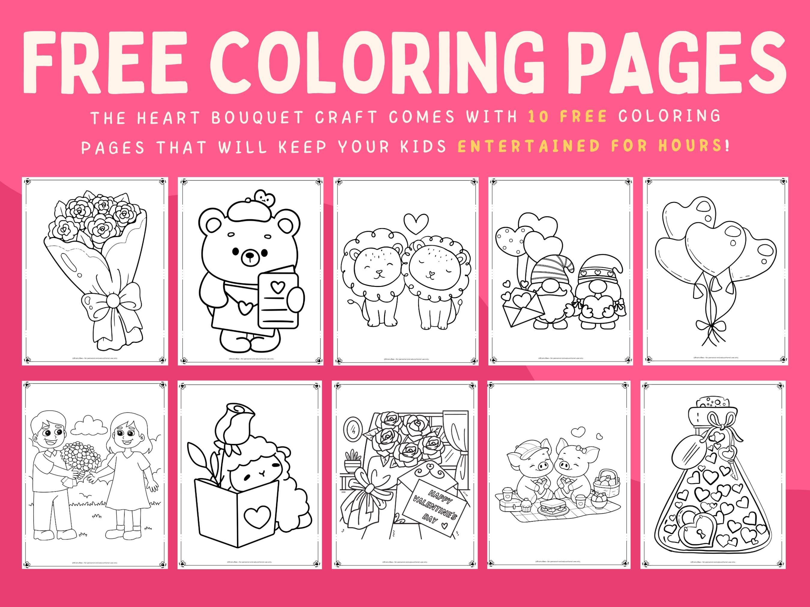 Heart Bouquet Activity, Montessori Valentine's Day Printable Heart ...