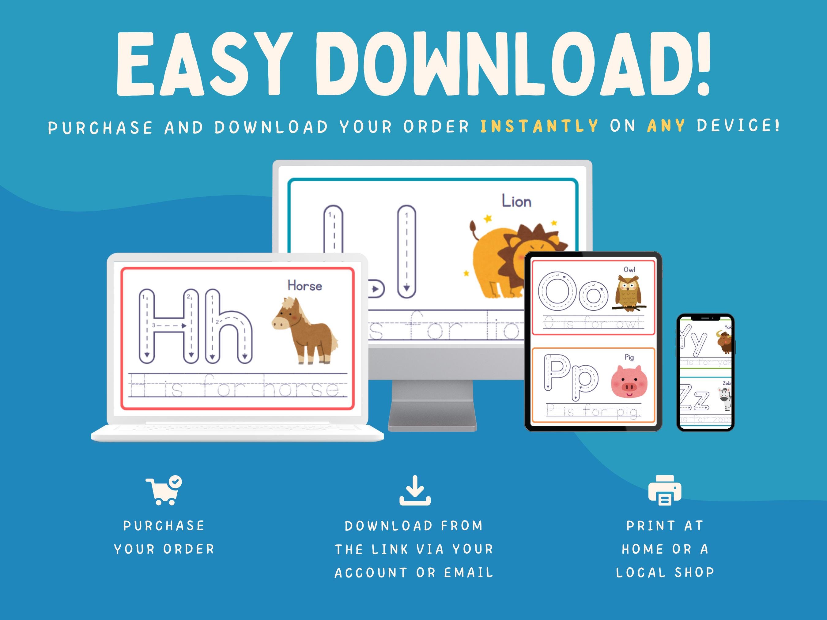 ABC Tracing Cards, Alphabet Flashcards, Pre-k ABC Cards Play Dough Mats ...