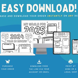 Kids Year in Review Activity Pack, Color Printable Time Capsule for ...