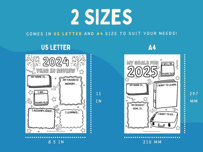 Kids Year in Review Activity Pack, Color Printable Time Capsule for ...