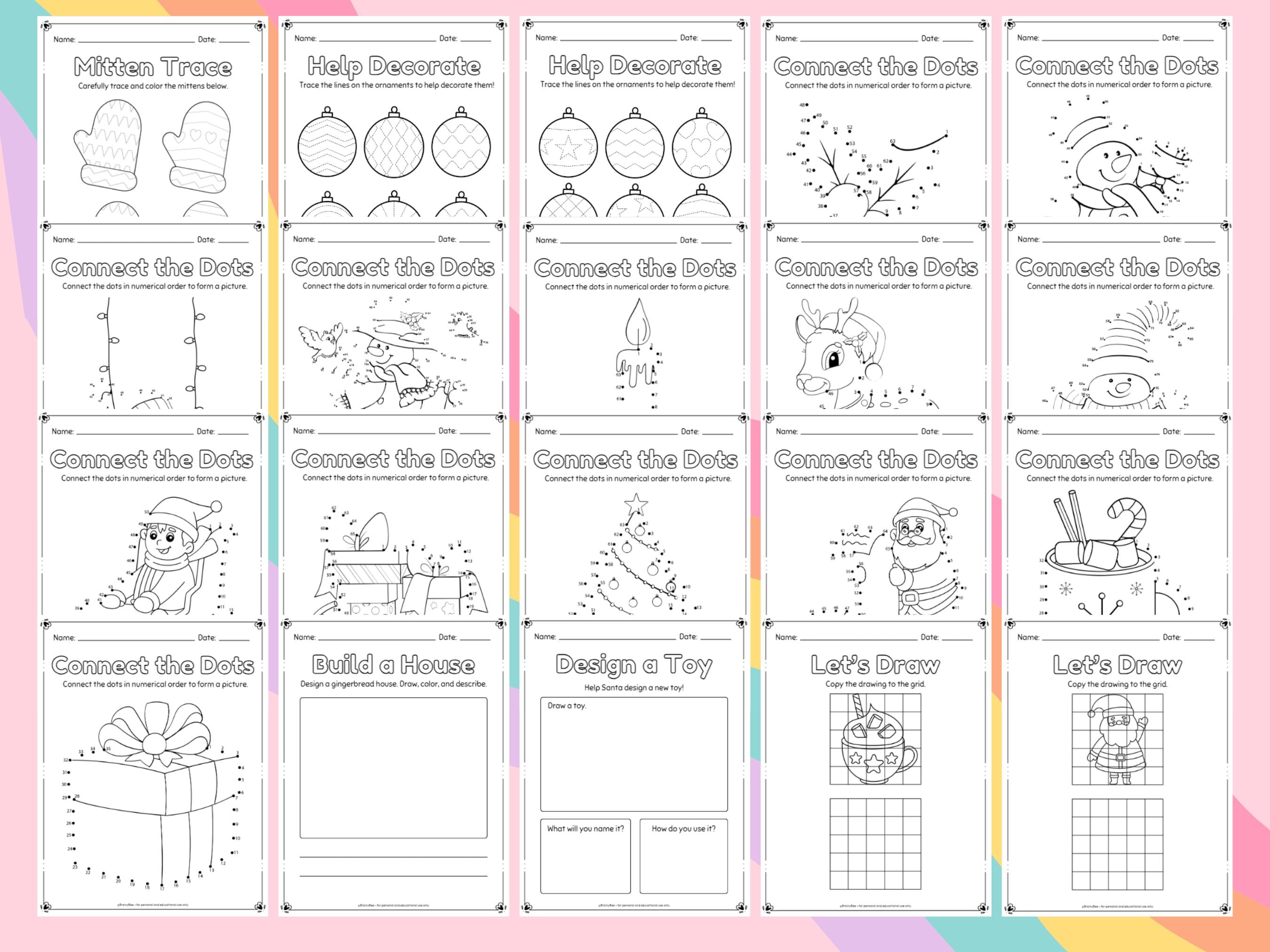 MEGA Preschool Pre-k Kindergarten Christmas Learning Bundle, Fun ...