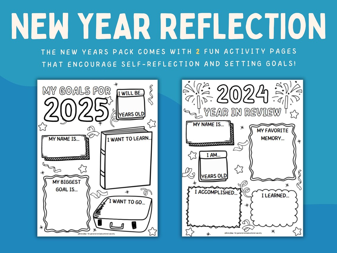 Kids Year in Review Activity Pack, Color Printable Time Capsule for ...