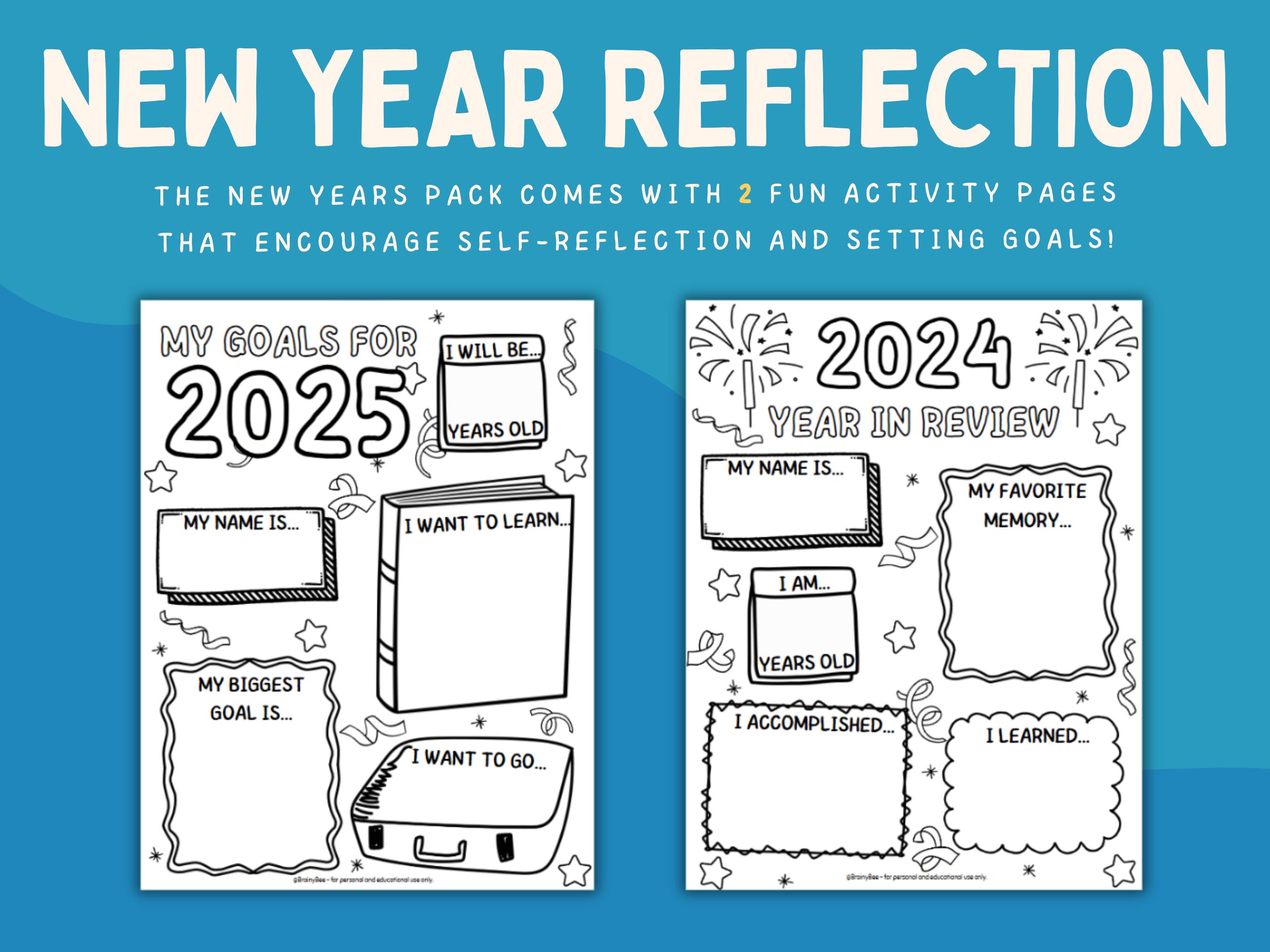 Kids Year in Review Activity Pack, Color Printable Time Capsule for ...