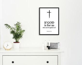 If God is With Us Who Can Be Against Us, Bible Verse Wall Art, God ...